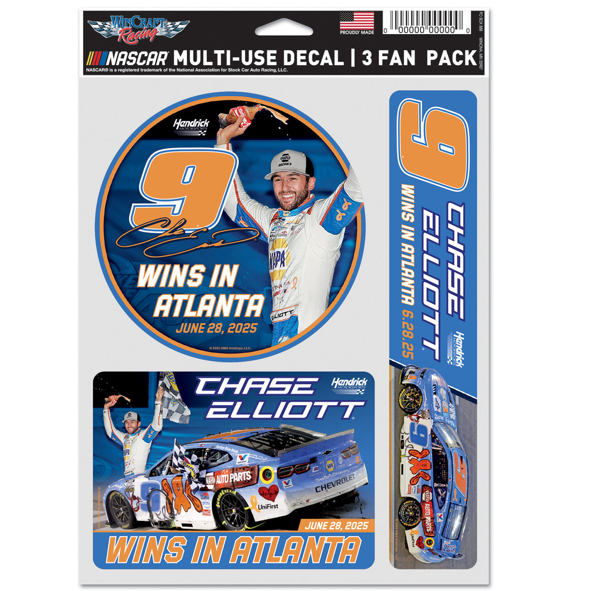 THREE PACK ATLANTA WIN DECALS – Chase Elliott Store